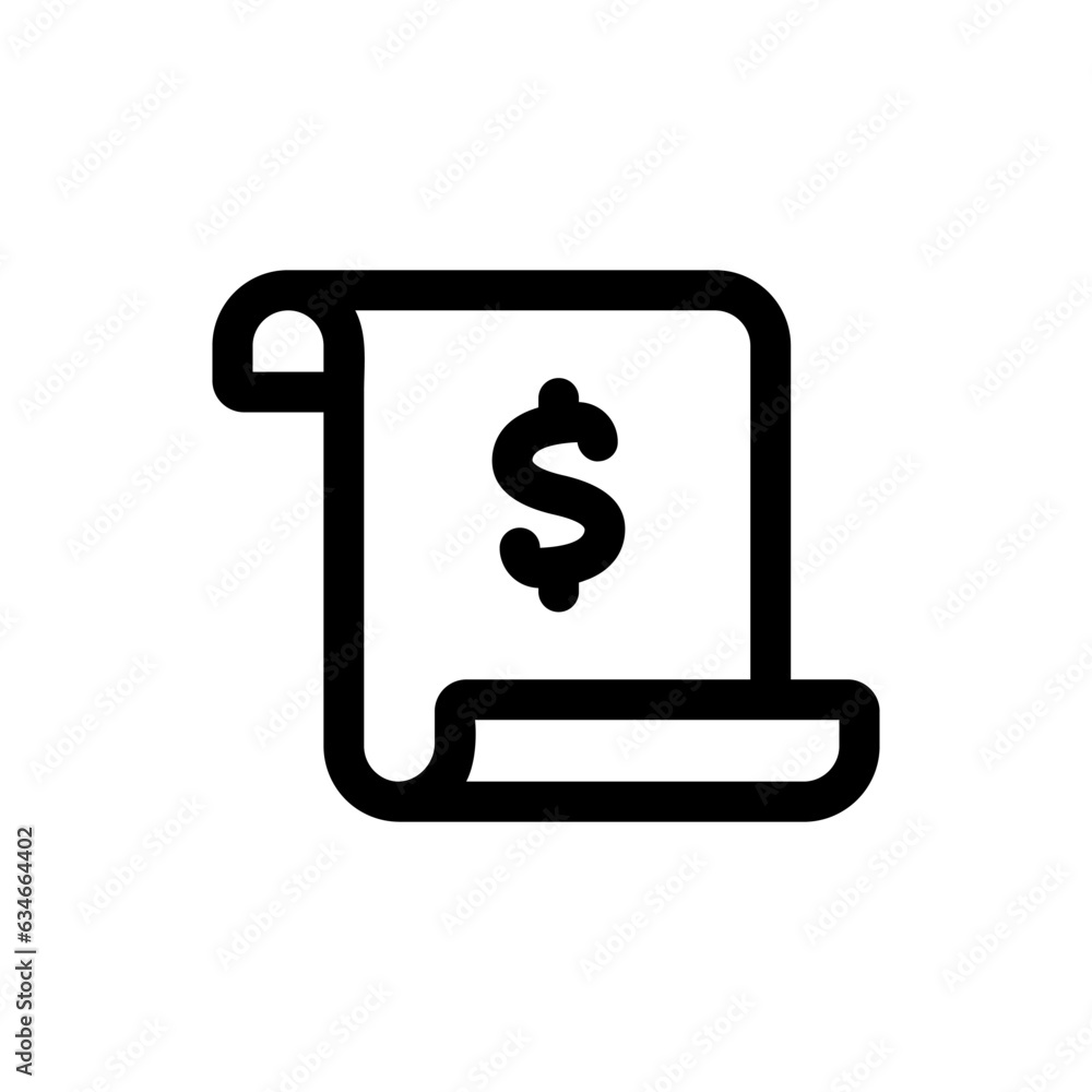 Simple Bill icon. The icon can be used for websites, print templates ...