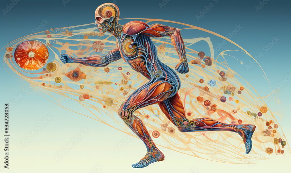 Anatomical Illustration of the Human Body and Human Power and energy ...