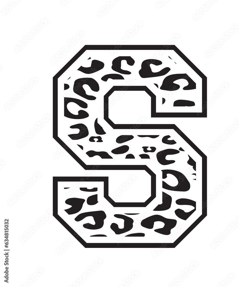 Стоковая иллюстрация «Leopard Print Alphabet svg, Leopard Pattern ...