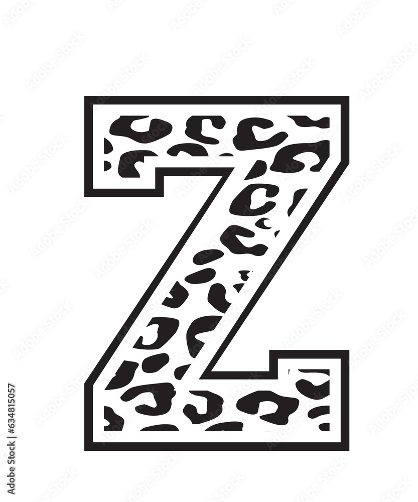 Ilustración de Stock Leopard Print Alphabet svg, Leopard Pattern ...