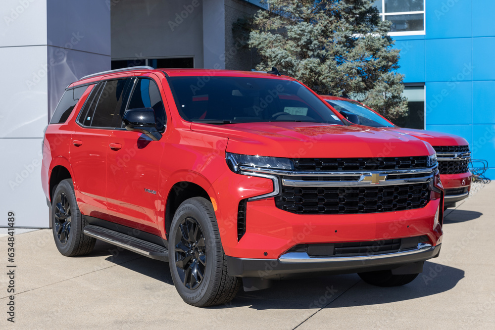 Chevrolet Tahoe display at a dealership. Chevy offers the Tahoe in LS ...