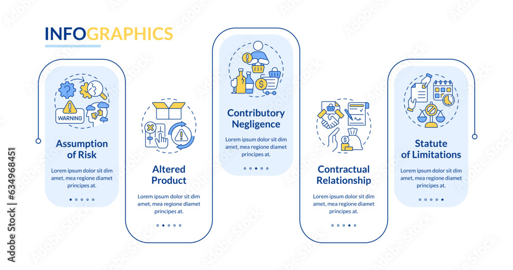 Vector de Stock 2D product liability vector infographics template with ...