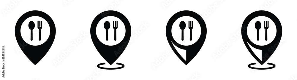 Restaurant location icon. Food location icon, vector illustration Stock ...