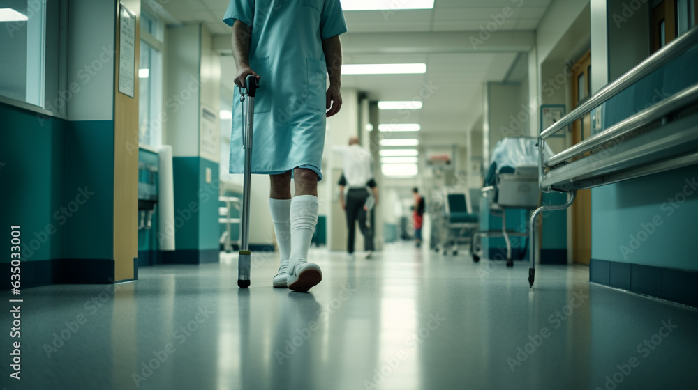 Stock-Illustration „Generative AI, broken leg in plaster, white ...