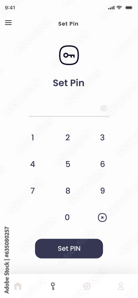 Password and Pin Screen App UI Kit Template Stock Vector | Adobe Stock