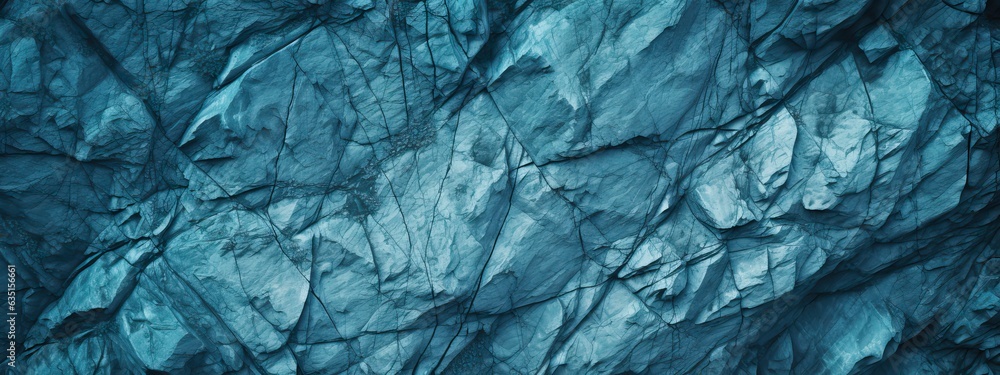 Blue green gray teal aqua turquoise rough mountain surface. Close-up ...