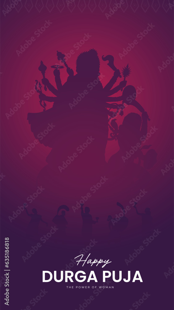 Goddess Maa Durga Face in Happy Durga Puja, Dussehra, and Navratri ...