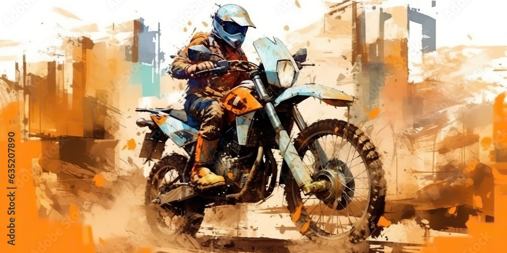 AI Generated. AI Generative. Enduro moto cross offroad motorbike ...