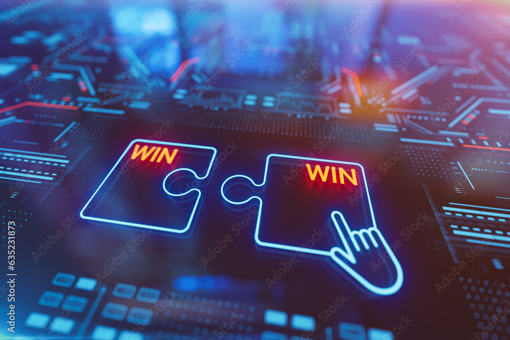 Connection together puzzle pieces. Concept of business strategy ...