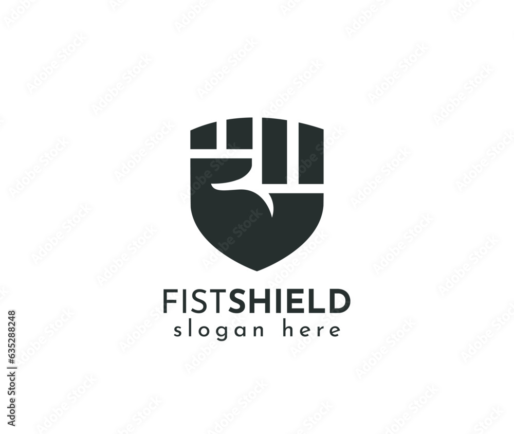 Fist Shield Security logo design Stock Vector | Adobe Stock
