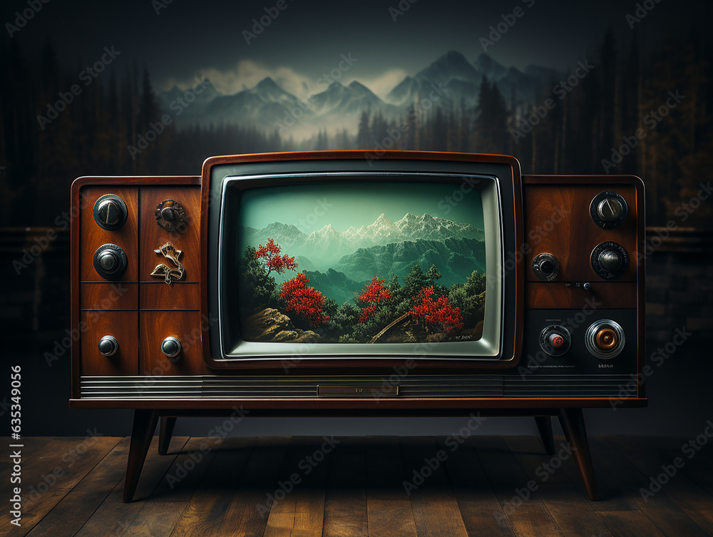 Vintage Black and White Television Set on Dresser in Main Room, Evoking ...