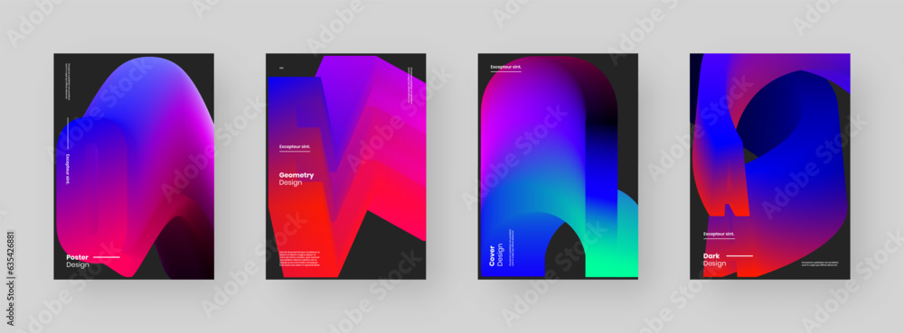 Abstract Posters Design collection. Vertical A4 format. Modern placard ...