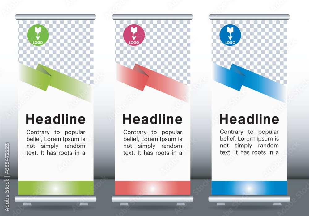 Roll up banner design display template mockup Stock Vector | Adobe Stock