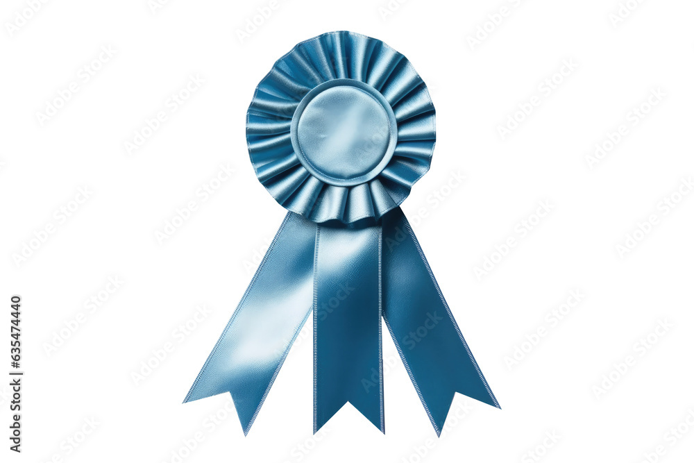 Blue award ribbon isolated on transparent background. Generative Ai ...