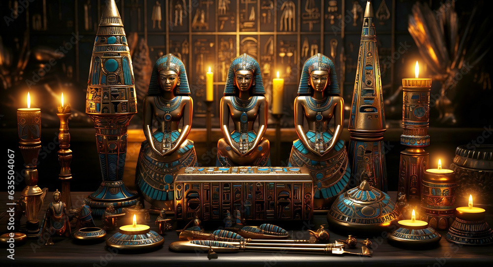 Treasure of ancient egypt. Image of inside an ancient Egyptian pyramid ...