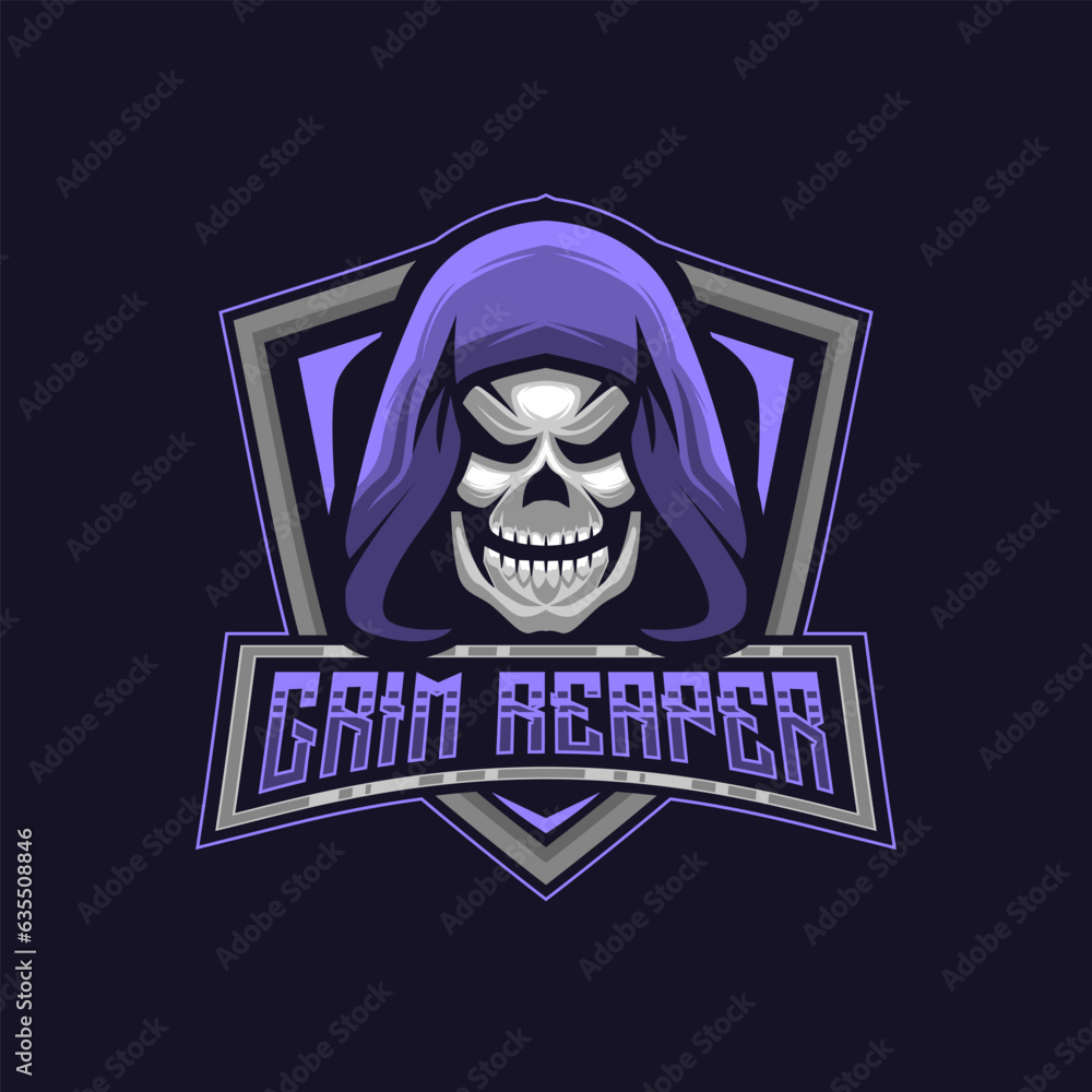 Grim Reaper Mascot Logo. Grim Reaper Logo Design Template Vector ...