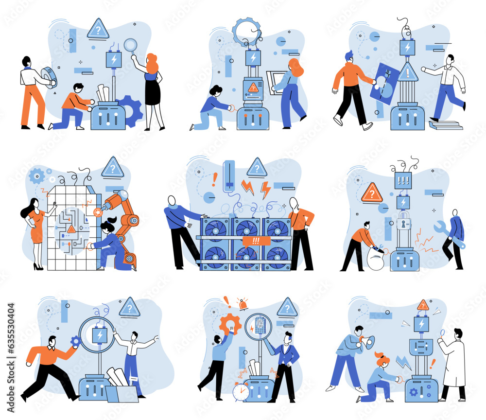 Team solving complex problems. Teamwork vector illustration metaphor ...