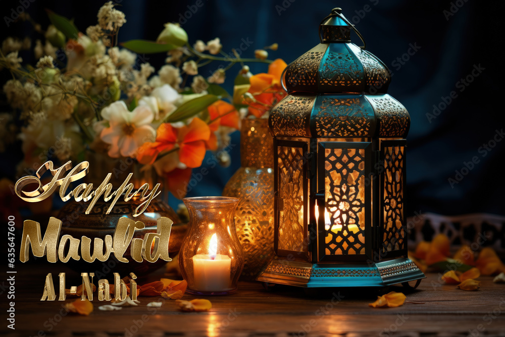 Stock-Illustration „Happy mawlid al-nabi, The celebration of the ...