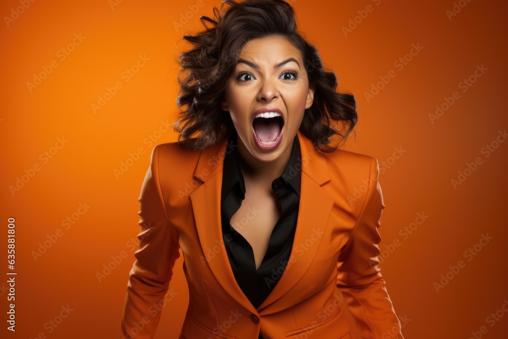Expressive Charades Depict her striking a dramatic pose - stock photo ...