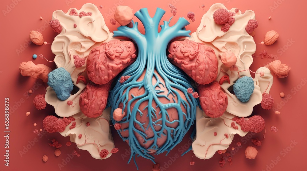 3D human organ systems, Human internal organs. Anatomy. Nervous ...
