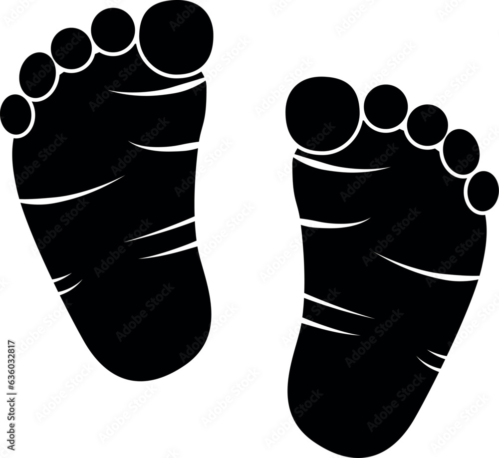 Baby Foot Print SVG Cut File for Cricut and Silhouette, EPS Vector, PNG ...