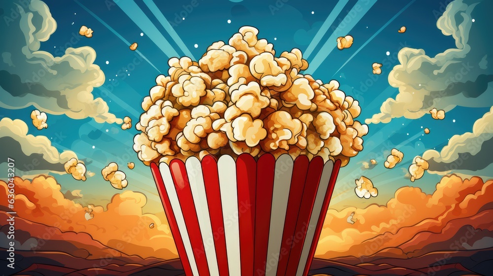 Popcorn Box An iconic popcorn box overflowing - cinema themed ...