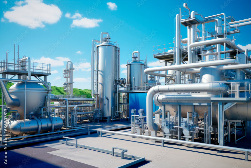 Hydrogen factory concept. Hydrogen production from renewable energy ...