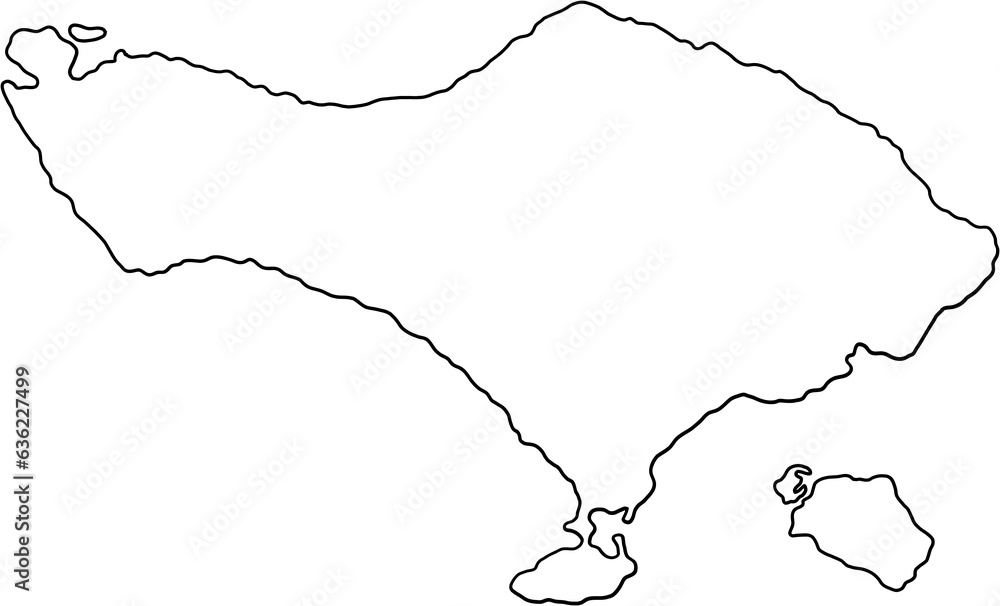 doodle freehand drawing of bali island map. Stock Illustration | Adobe ...
