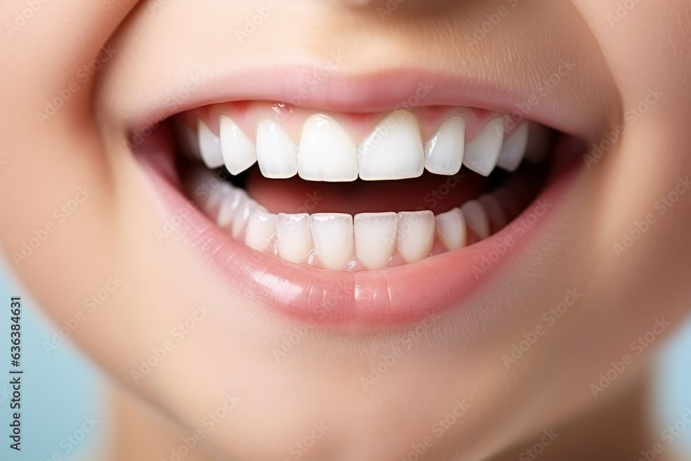 Child smile showing teeth close up. White teeth of a child isolated ...