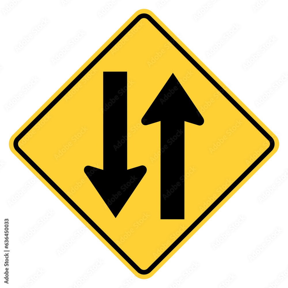 Vector graphic of a usa two way traffic highway sign. It consists of ...