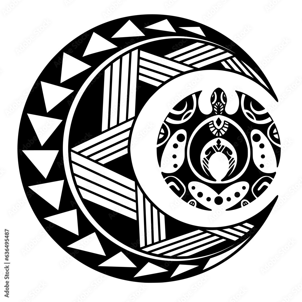 Polynesian circle tattoo design. Aboriginal samoan. Vector illustration ...