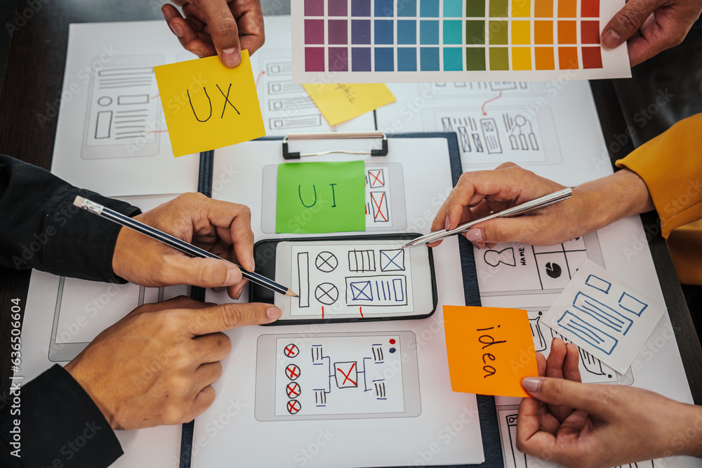 UI, UX designers developers Group team meeting often fill variety of ...