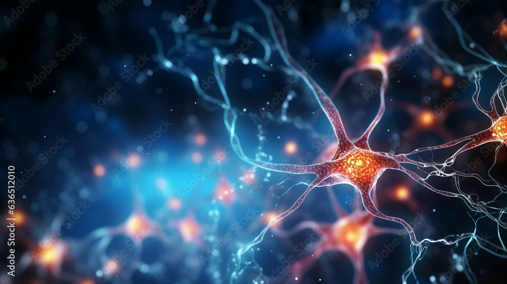 Ilustración de Stock AI-Generated Neuron Image: A highly detailed visual representation of an ...