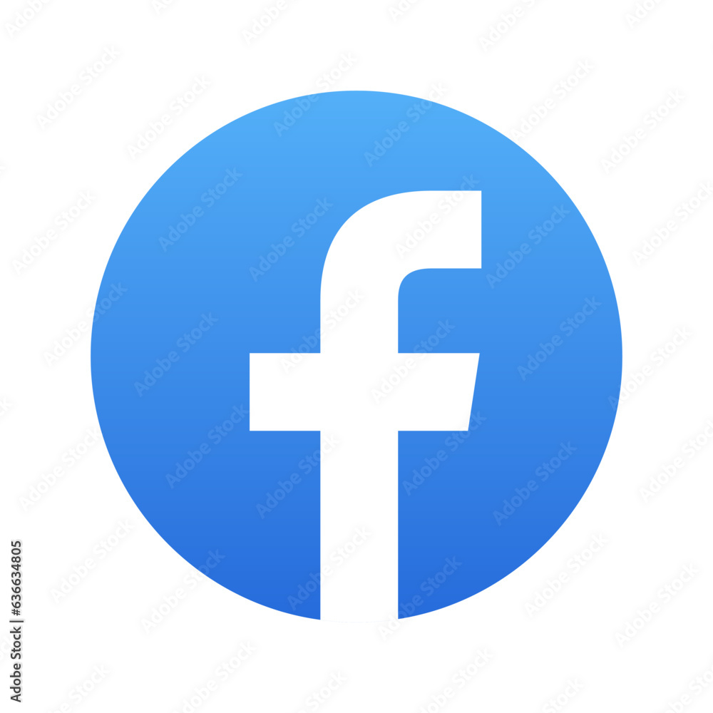 Facebook logo isolated on white background. Blue social media icon ...