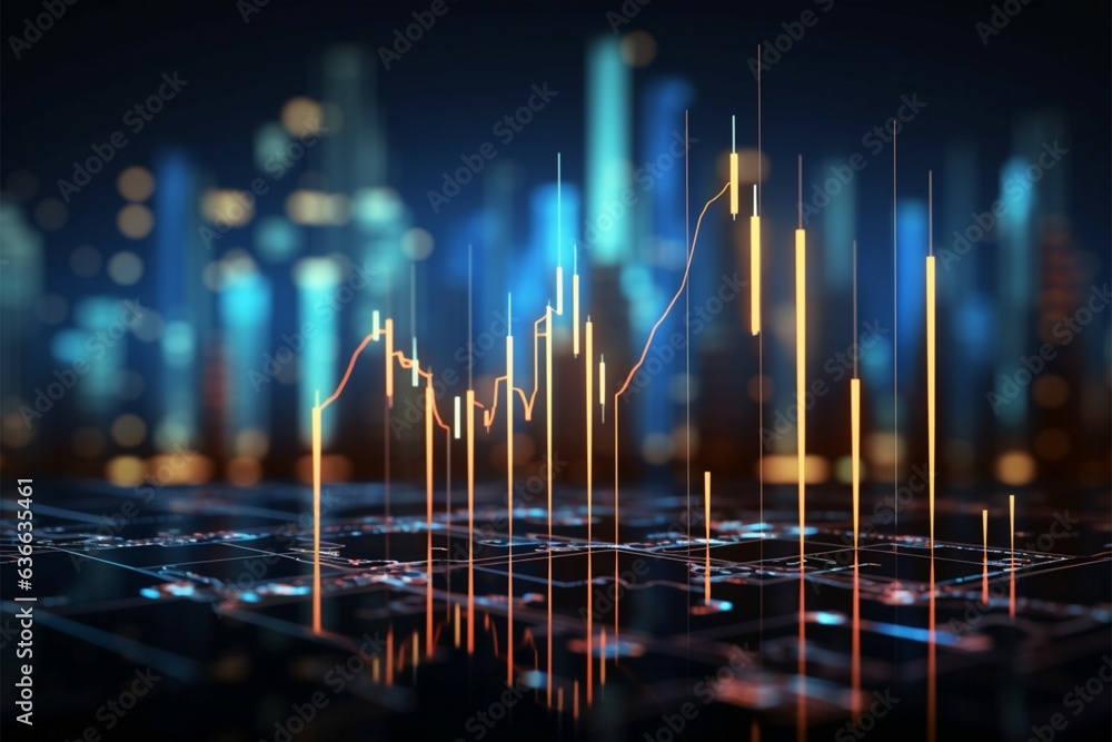 Candlestick chart visualizes economy, financial stats, and dynamic ...