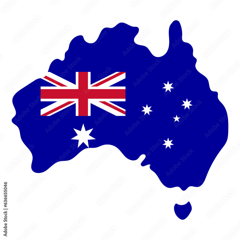 Australian flag map icon. Continent of Australia flag map. Vector ...