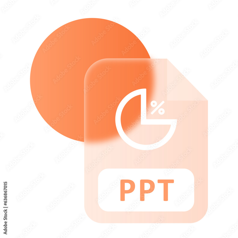 PPT Powerpoint File Formats Glassmorphism UI Icon Sign and Symbol ...