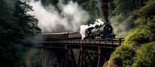 Steam Locomotive On A Bridge Free Stock Photo - Public Domain Pictures