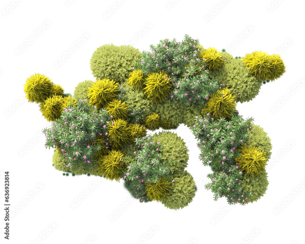 Green landscape isolated on transparent background. 3d rendering ...