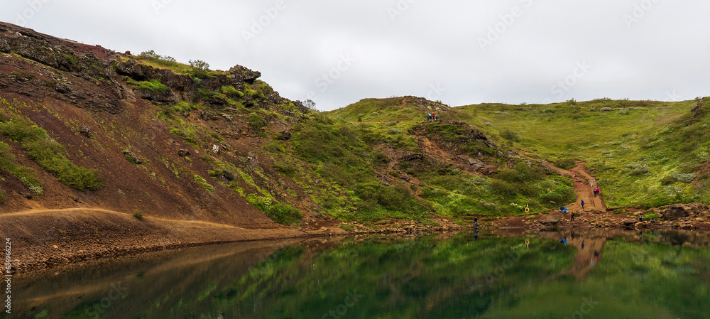 Kerid, volcanic crate lake in the Grimsnes area of South Iceland ...