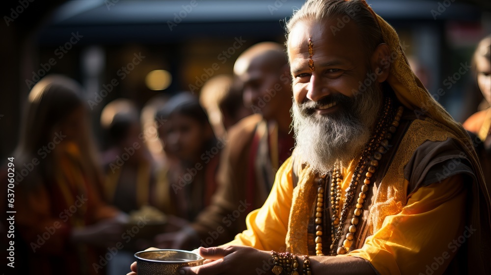 The religious movement Hari Krishna and Hare Krishnas distribute sweets ...