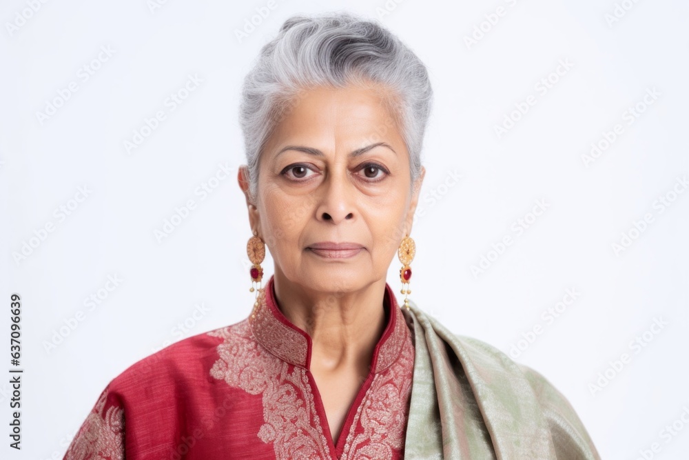 Lifestyle portrait of an Indian woman in her 50s wearing sherwani ...