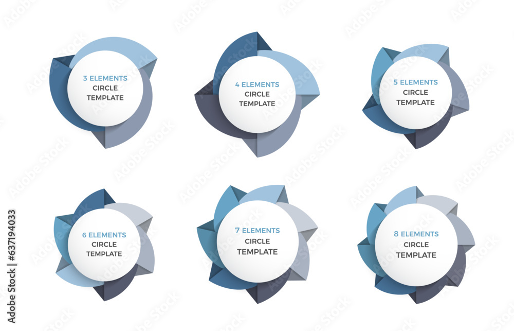 Circles divided on segments, infographic templates for circle diagrams ...