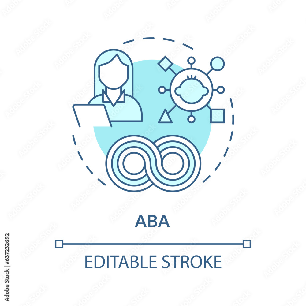 2D editable ABA blue thin line icon concept, isolated vector ...