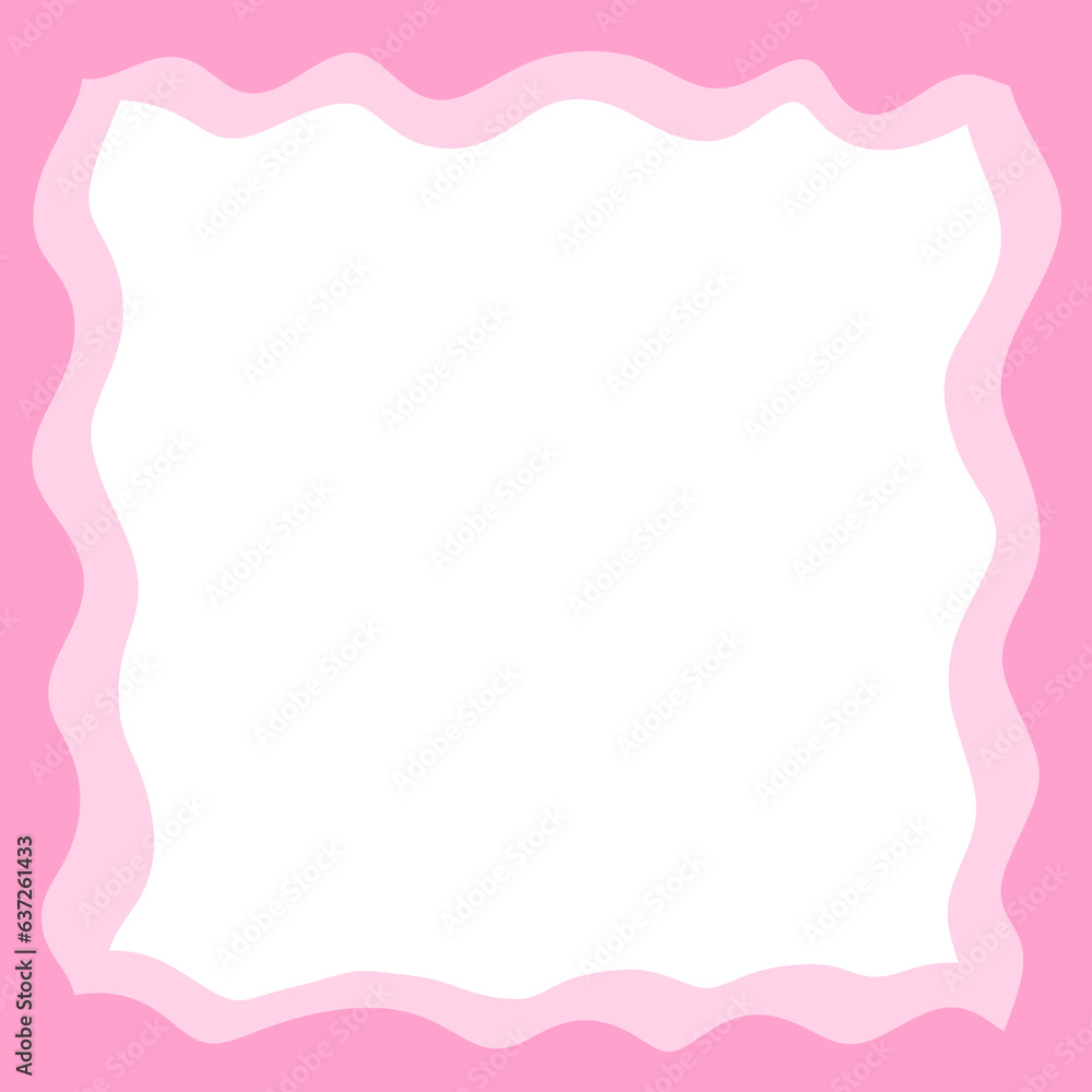 Cute pink curve frame illustration png Stock Illustration | Adobe Stock