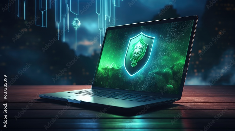 3D Antivirus Shield, Cybersecurity, Security, Laptop, Notebook, Pc ...