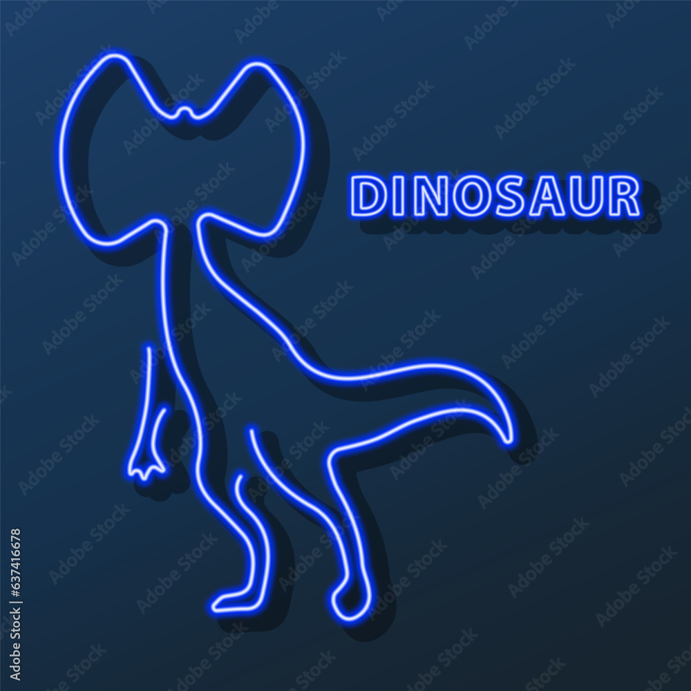 dilophosaurus neon sign, modern glowing banner design, colorful modern ...
