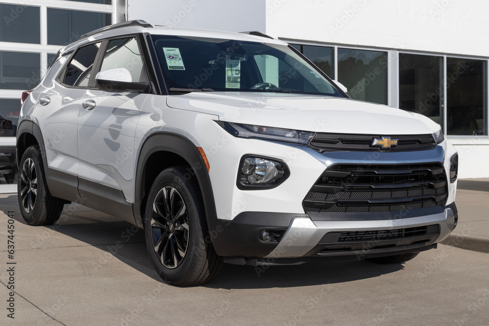 Chevrolet Trailblazer display at a dealership. Chevy offers the ...