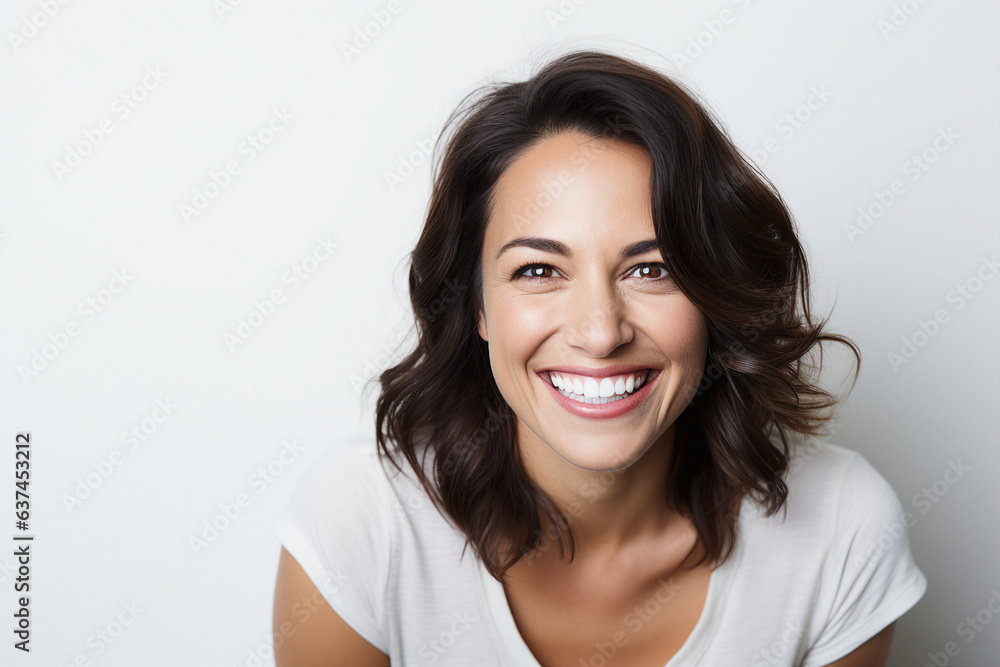 Generative IA portrait of amazing perfect beauty glad woman happily ...