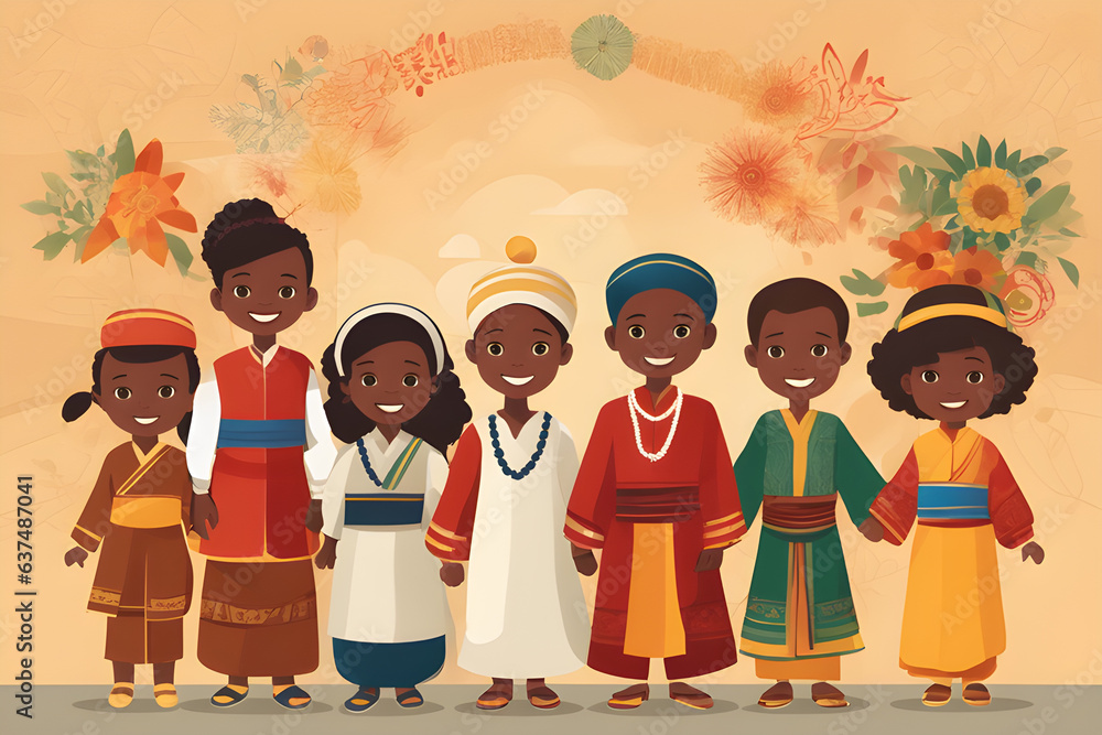 Children from different cultures participate in cultural activities ...